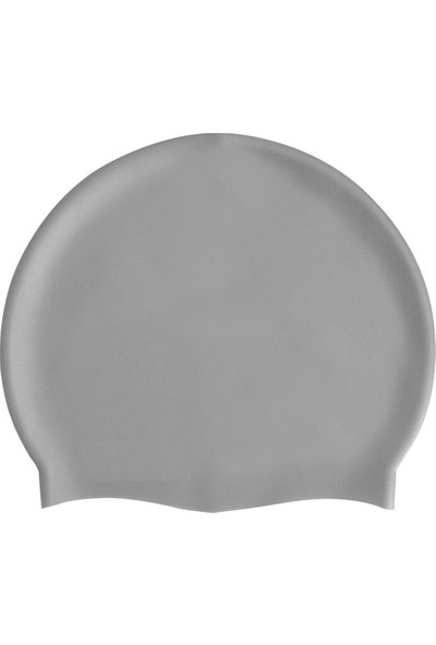 Yüzücü Bonesi Gri Silikon Düz Renk Esnek Bone