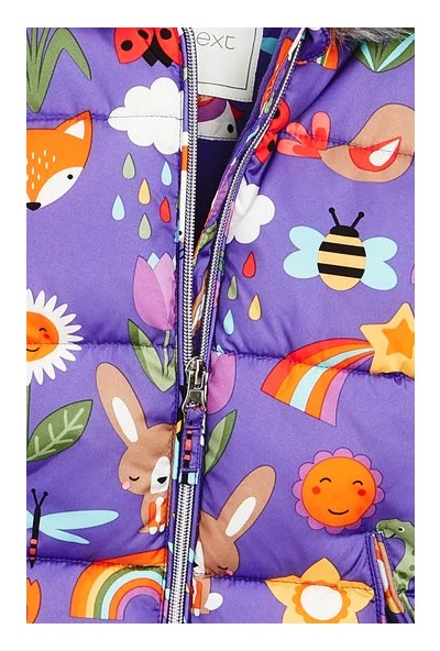 Next Baby Çiçek Desenli Suni Kürk Detay Kapüşonlu Mor Kar Tulumu Next Baby Çiçek Desenli Suni Kürk Detay Kapüşonlu Mor Kar Tulumu