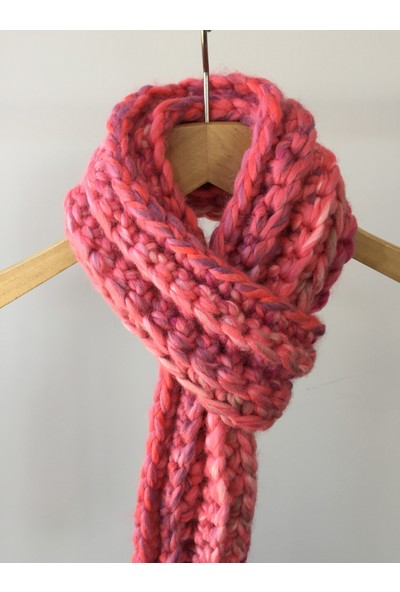 Mora Knit El Örgüsü Yünlü Çok Renkli Atkı Mora Knit El Örgüsü Yünlü Çok Renkli Atkı