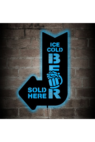 Lucarte Cold Beer LED Işıklı Tablo Ahşap Duvar Dekoru Lucarte Cold Beer LED Işıklı Tablo Ahşap Duvar Dekoru