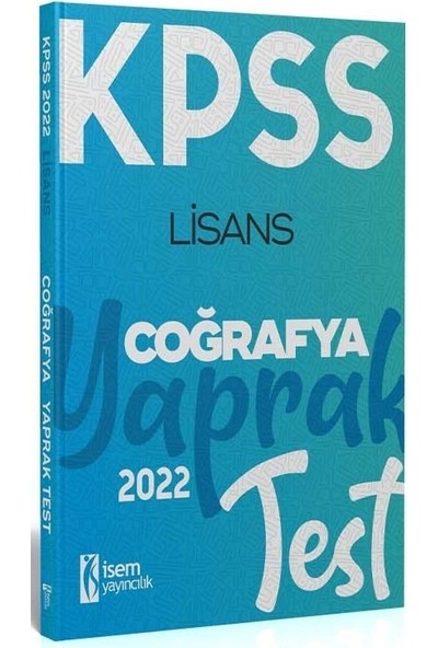 İSEM Yayıncılık KPSS 2022 Coğrafya Yaprak Test İSEM Yayıncılık KPSS 2022 Coğrafya Yaprak Test