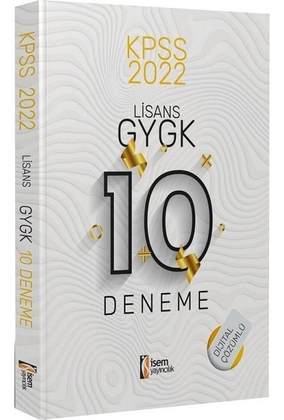 İSEM Yayıncılık KPSS 2022 Lisans Gygk Dijital Çözümlü 10 Deneme