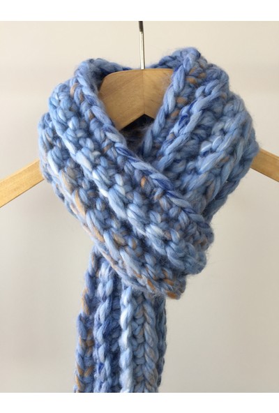 Mora Knit El Örgüsü Yünlü Çok Renkli Atkı Mora Knit El Örgüsü Yünlü Çok Renkli Atkı