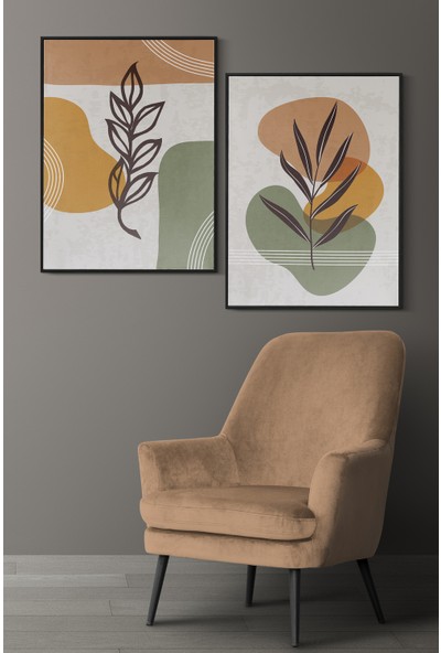 Posterist 2'li Çerçeveli Defne ve Zeytin Yaprakları Duvar Tablosu Posterist 2'li Çerçeveli Defne ve Zeytin Yaprakları Duvar Tablosu