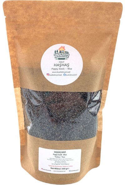 Yuvadan Mavi Haşhaş 500 gr- Mavi Haşhaş Tohumu 500 gr Yuvadan Mavi Haşhaş 500 gr- Mavi Haşhaş Tohumu 500 gr
