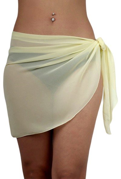 Pembe Deniz Kısa Bağlamalı Sarı Etek Pareo Pembe Deniz Kısa Bağlamalı Sarı Etek Pareo