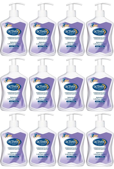Activex Antibakteriyel Sıvı Sabun Hassas Sensitive 300ml (12 Li Set) Activex Antibakteriyel Sıvı Sabun Hassas Sensitive 300ml (12 Li Set)