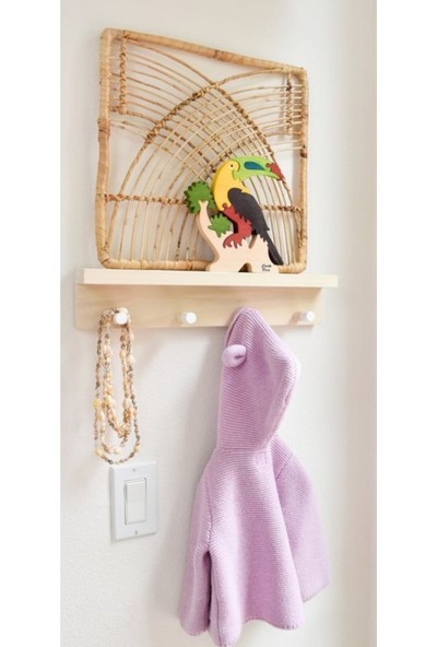 Lina Ahşap Diyarı Ahşap Dekoratif Askılık Montessori Askılık