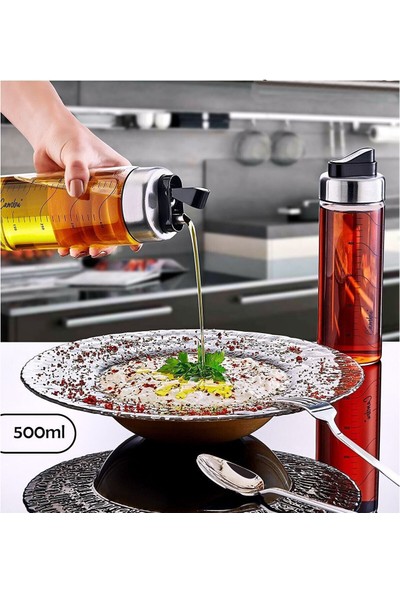 MasterHome Borosilikat Tiktak Damlatmaz Cam Yağlık 500 ml MasterHome Borosilikat Tiktak Damlatmaz Cam Yağlık 500 ml