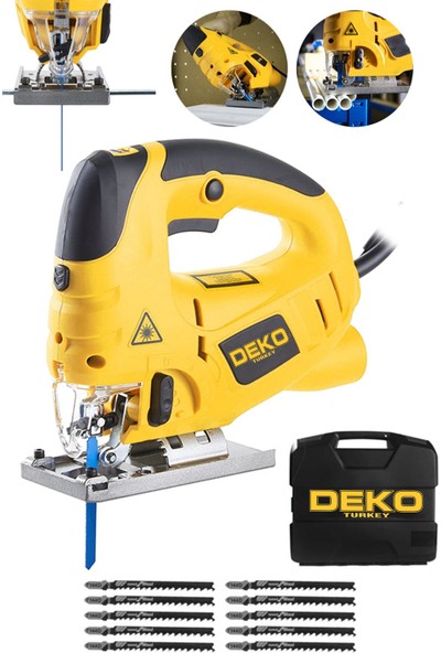 Deko DKT10DT 6 Kademe Devir Ayarlı Lazerli Pandüllü Dekupaj Testere 2000W Çantalı Set + 10AD Bıçak Deko DKT10DT 6 Kademe Devir Ayarlı Lazerli Pandüllü Dekupaj Testere 2000W Çantalı Set + 10AD Bıçak