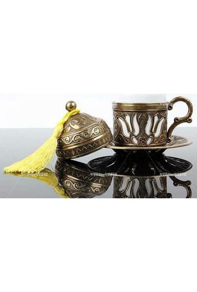 Go İthalat Osmanlı Motifli Kahve Fincanı - Sarı