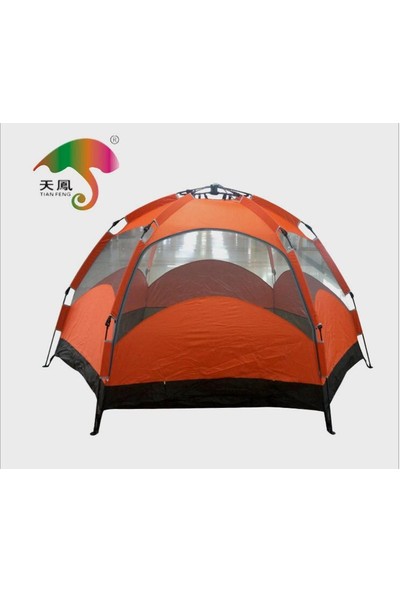 Tam Otomatik 6-8 Kişilik Hexagonal Su Geçirmez Çadır Kamp Çadırı Aile Boyu