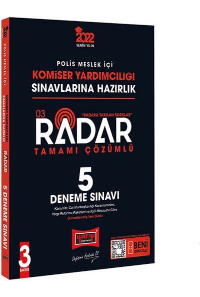 2022 Polis Meslek Içi Komiser Yardımcılığı Sınavlarına Hazırlık Tamamı Çözümlü Radar 5 Deneme
