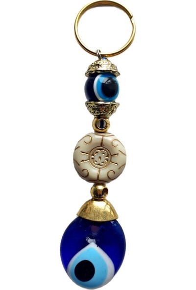 Mixperi Cam Nazar Boncuklu Şeker Şekilli Anahtarlık