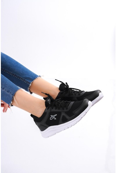 Long Shoes Bayan Siyah Günlük Spor Yürüyüş Ayakkabısı 005