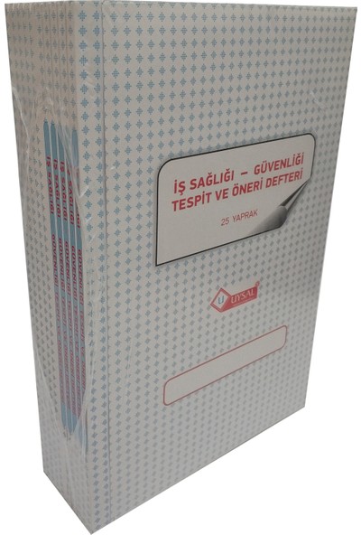 Uysal Iş Sağlığı Güvenliği Tespit ve Öneri Defteri 3 Nüsha 25 Yaprak 10'lu Paket Uysal Iş Sağlığı Güvenliği Tespit ve Öneri Defteri 3 Nüsha 25 Yaprak 10'lu Paket