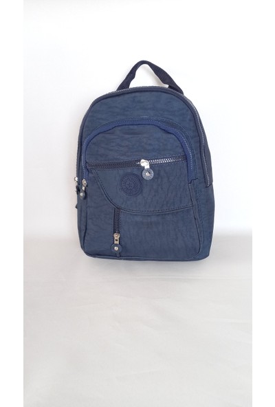 Sweet Polo Krinkıl Kumaş Çok Bölmeli Okul ve Sırt Çantası Lacivert.