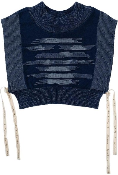 Little Gusto Örgü Süveter Lacivert Organik Pamuk