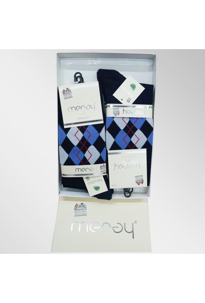 Meray 3'lü Ekose Bambu Erkek Çorap