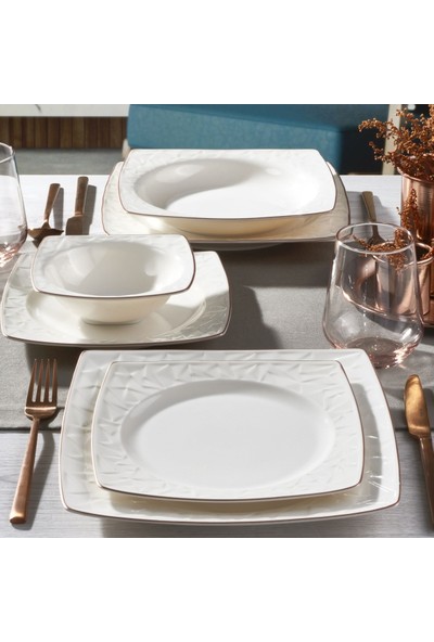Güral Porselen Vivente 8 Parça 2 Kişilik Bone Yemek Takımı - Copper Bakır Güral Porselen Vivente 8 Parça 2 Kişilik Bone Yemek Takımı - Copper Bakır