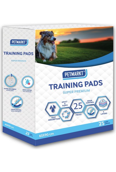 Pet Markt 60X90 cm Kedi Köpek Çiş Pedi 25 Adet (Ultra Emici Özellikli)