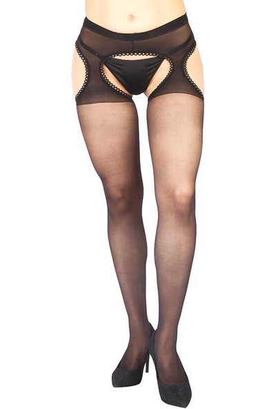 Leyna Siyah Fantazi Külotlu Çorap TM0935