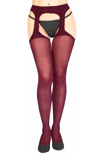 Leyna Bordo Özel Bölgeleri Açık Fantazi Çorap TM2036 Leyna Bordo Özel Bölgeleri Açık Fantazi Çorap TM2036