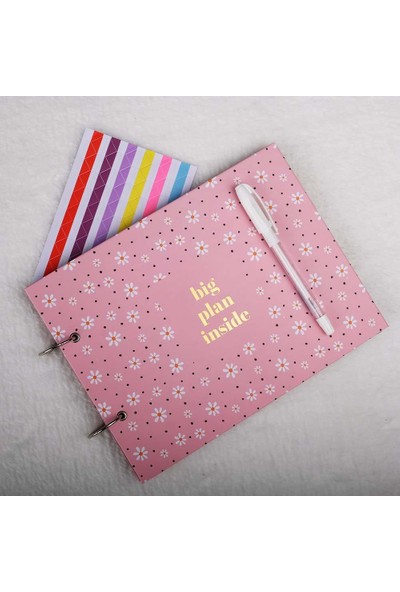 Patladı Gitti Papatya Big Plan Inside Tasarımlı Fotoğraf Albümü Anı Defteri; Beyaz Kalem ve Yapıştırıcı Hediyeli