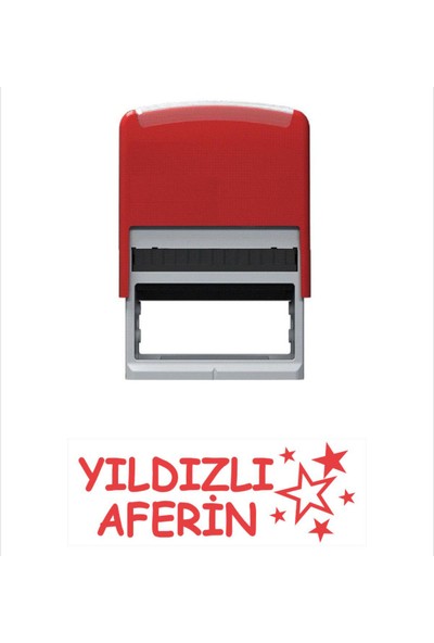 Baskı Life Yıldızlı Aferin Öğretmen Kaşesi Kırmızı Baskı Life Yıldızlı Aferin Öğretmen Kaşesi Kırmızı