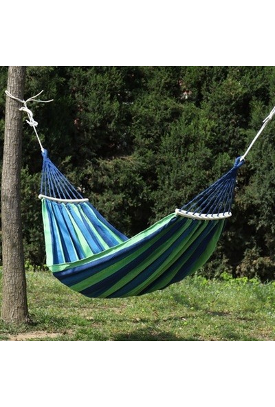 Generic Ahşap Çubuklu Dış Mekan Devrilme Önleyici Kanvas Hamak Mavi