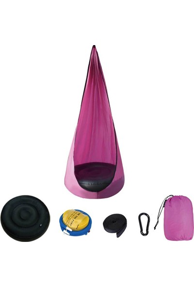 Generic Taşınabilir Paraşüt Bezi Çocuk Asma Sandalye Pembe
