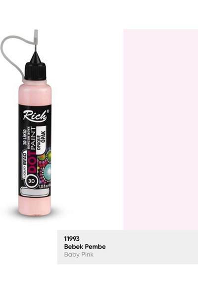Rich Opak Dot Paint 3D Likit Boncuk Boya - Pembe 11994 Rich Opak Dot Paint 3D Likit Boncuk Boya - Pembe 11994
