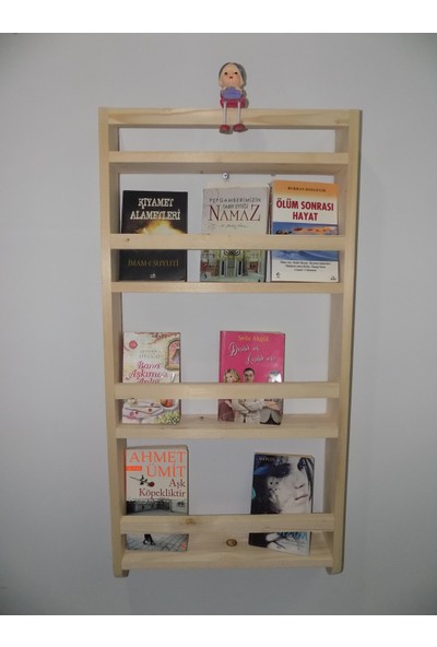 Şen Dekorem Duvar Rafı Ahşap Kitaplık (100X50X9)