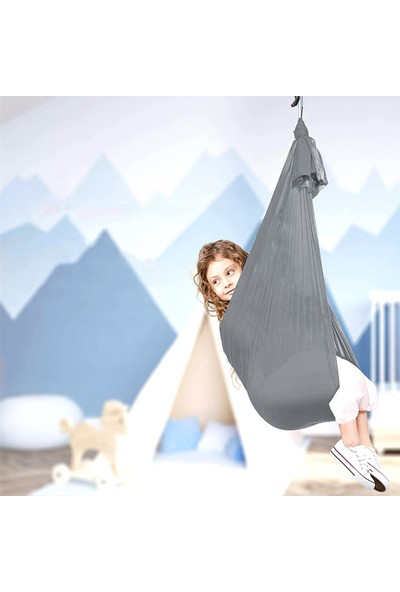 Generic Çocuk Ev Hamak, Boyut: 1.5x2.8m Gümüş Gri