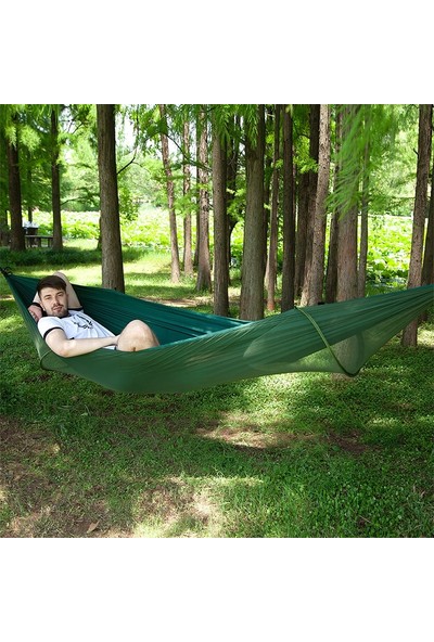 Generic Cibinlikli Taşınabilir Açık Naylon Hamak Yeşil