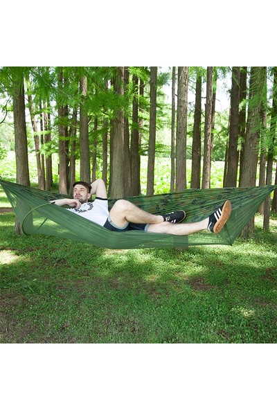 Generic Cibinlikli Taşınabilir Açık Naylon Hamak Kamuflaj