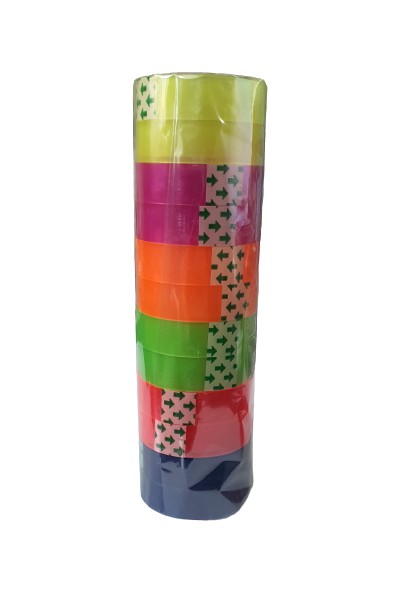 Cmk Neon Renkli Şeffaf Bant 6 Renk 12'li Paket Cmk Neon Renkli Şeffaf Bant 6 Renk 12'li Paket