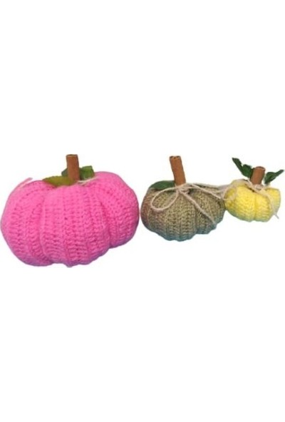 Evlium El Örgüsü Dekoratif Süs Kabakları 3'lü Evlium El Örgüsü Dekoratif Süs Kabakları 3'lü