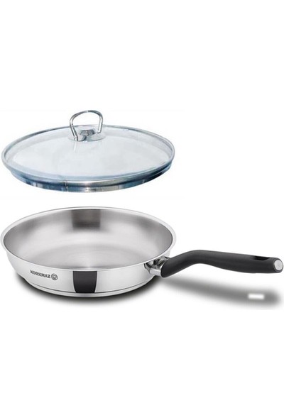 Korkmaz a2995 nora çelik tava 24 cm cam kapaklı