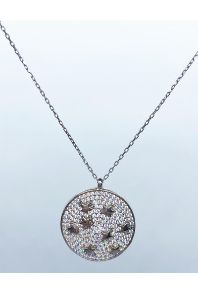 Teknik Saat Gümüş Zirkon Taşlı Kelebek Desenli Gümüş Kolye 69351204