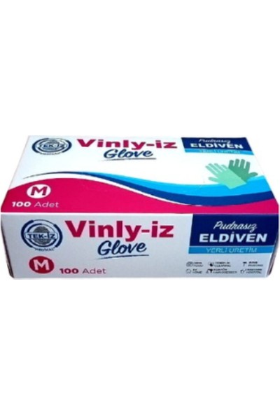 Vinly-iz Glove Vinly Iz Glove Medikal Eldiven Pudrasız Mavi 100'LÜ Vinly-iz Glove Vinly Iz Glove Medikal Eldiven Pudrasız Mavi 100'LÜ