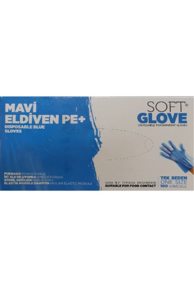 Soft Glove Medikal Eldiven Pudrasız Mavi 100'LÜ Soft Glove Medikal Eldiven Pudrasız Mavi 100'LÜ