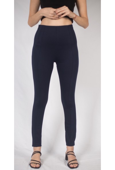 Mezozoik Fitil Dikişli Lacivert Kumaş Tayt