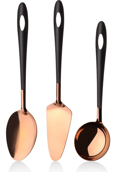 Queens kitchen kararmaz çelik lüx gold kaplamalı kepçe seti Queens kitchen kararmaz çelik lüx gold kaplamalı kepçe seti