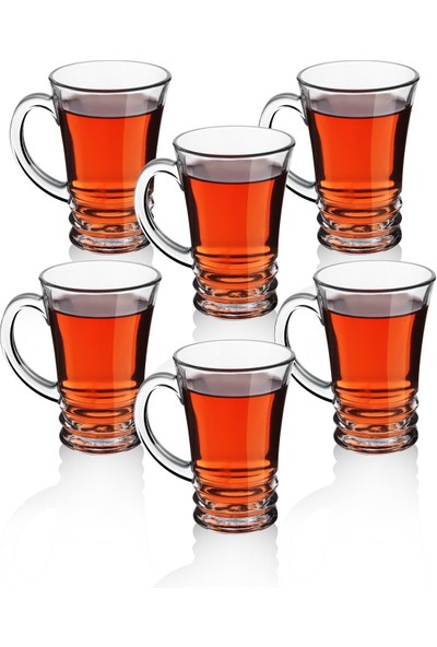 Queens kitchen 6 adet cam lüx büyük çay kupası(125ml)