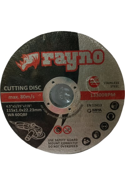 Rayno Metal Kesici Disk 115X1.0X22X23MM Inox (10 Adet) Rayno Metal Kesici Disk 115X1.0X22X23MM Inox (10 Adet)