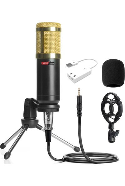 Lastvoice BM800 Youtuber Mikrofon + 7.1 Ses Kartı Seti (Siyah) Lastvoice BM800 Youtuber Mikrofon + 7.1 Ses Kartı Seti (Siyah)