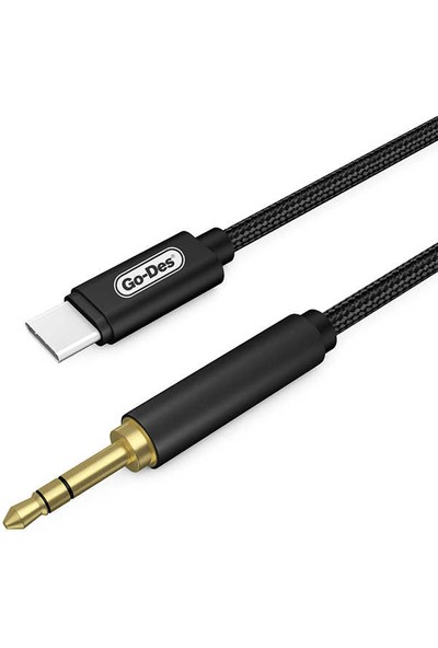 Go Des GAC-309 Type-C To 3.5mm Dönüştürücü Aux Kablo 1 Metre Siyah Go Des GAC-309 Type-C To 3.5mm Dönüştürücü Aux Kablo 1 Metre Siyah