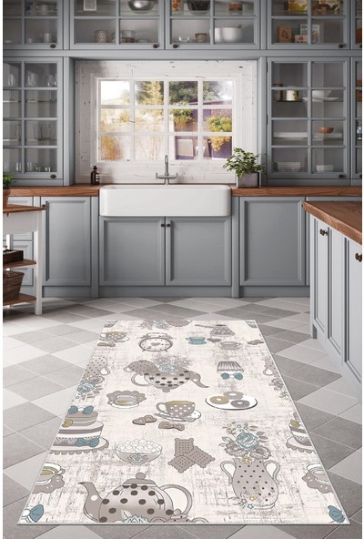 Aldora Kaymaz Taban Dot Mutfak Halısı