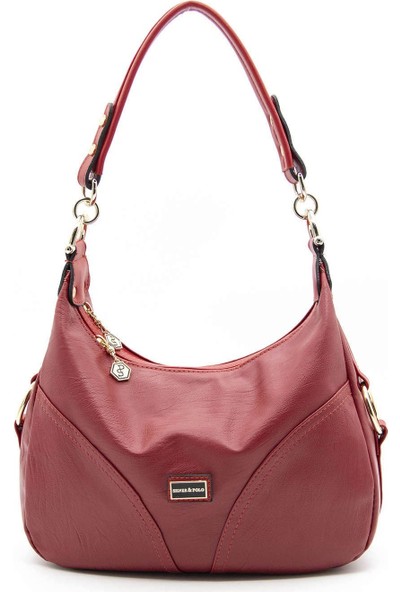 Silver Polo Kırmızı Iki Bölmeli Kadın Omuz Çantası SP1014